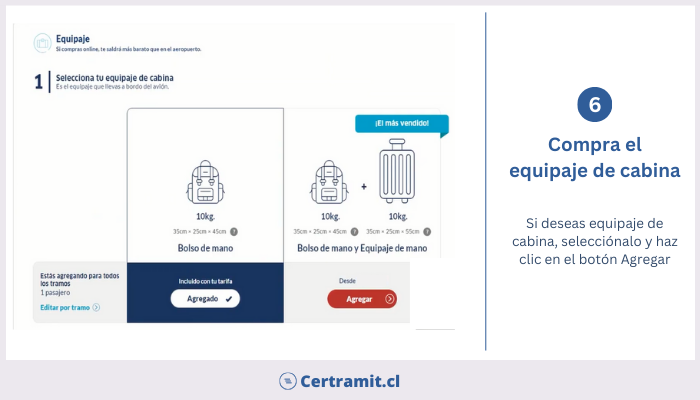 Cómo comprar equipaje extra en JetSMART - Chile